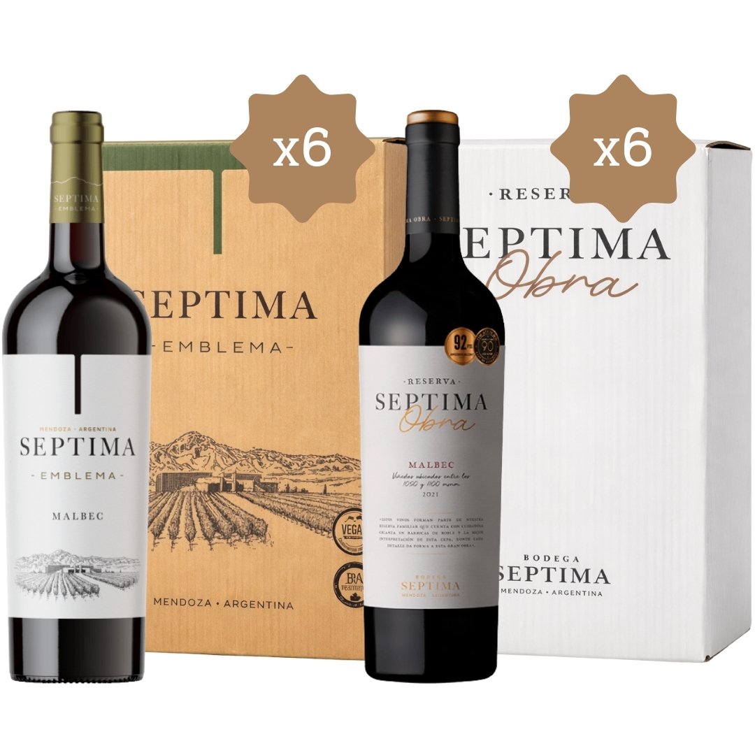 Pack Bodega Séptima x12 Botellas – Obra + Emblema | Casa de Vinos Mendoza